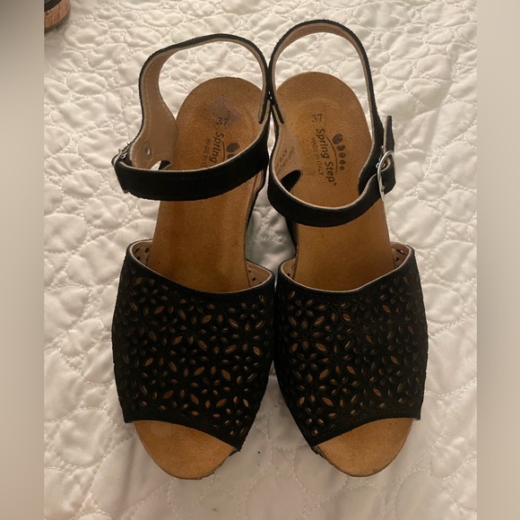 Spring Step | Shoes | Womens Spring Step Italian Leather Wedge Sandals ...